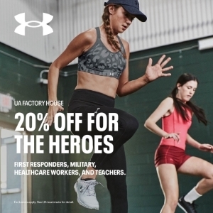 20% off for the heroes at UA Factory House from Under Armour Factory ...