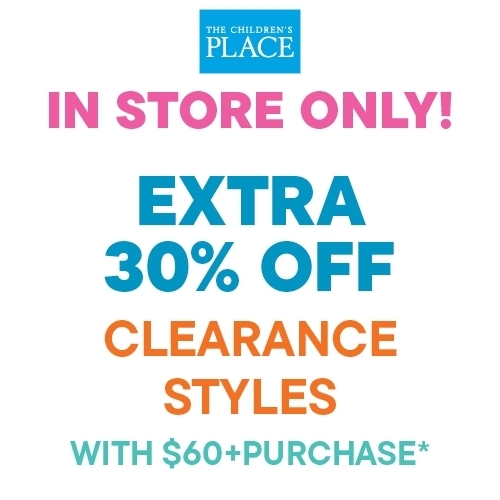 Extra 30% Off Clearance from The Children's Place at Quaker Bridge Mall ...